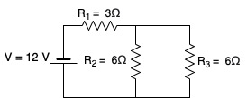 Three resistors are connected to a battery as shown in the figure. Find ...