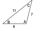 Consider triangle ABC given in the figure below. Find the measure of ...