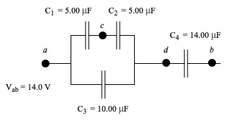 Considering the following figure, calculate the voltage across points ...