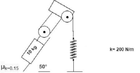 The system is initially moving with the cable taut, the 10-kg block ...
