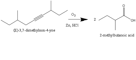 What alkyne (or diyne) yields the shown set of oxidative cleavage ...
