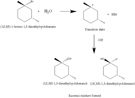Determine the products of the given SN1 reaction and indicate the ...