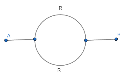 A circular conductor is made of a uniform wire of resistance 2 \times ...