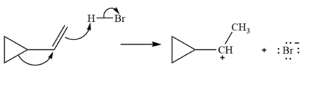 Vinylcyclopropane reacts with HBr to yield a rearranged alkyl bromide ...