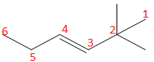 Give the condensed structural formula of 2,2-dimethyl-3-hexene ...