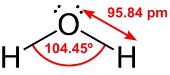What is water's bond angle? | Homework.Study.com