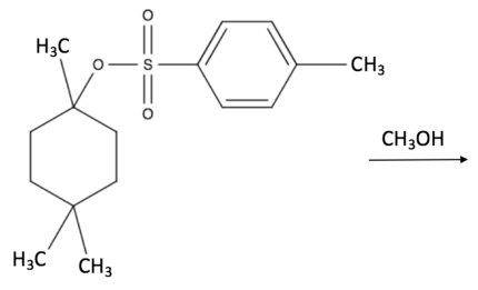 Draw the expected major elimination product for the following E1 ...