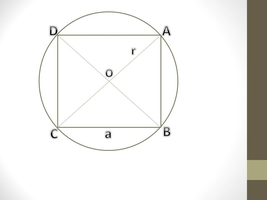 A square with sides of is inscribed in a circle. What is the area of ...