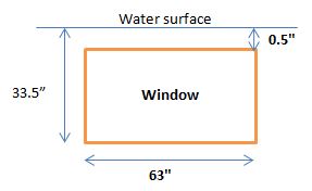 The viewing portion of the rectangular glass window in a typical fish ...