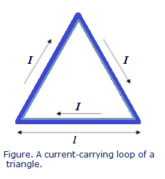 A conducting loop in the shape of an equilateral triangle of edge ...