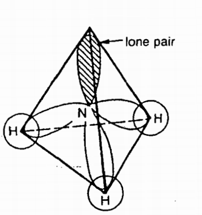 Draw the Lewis dot structure for NH_3 and a second structure showing ...